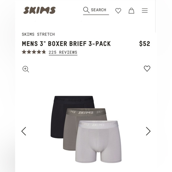 SKIMS | Underwear & Socks | Skims Boxer Briefs 3 Pack | Poshmark